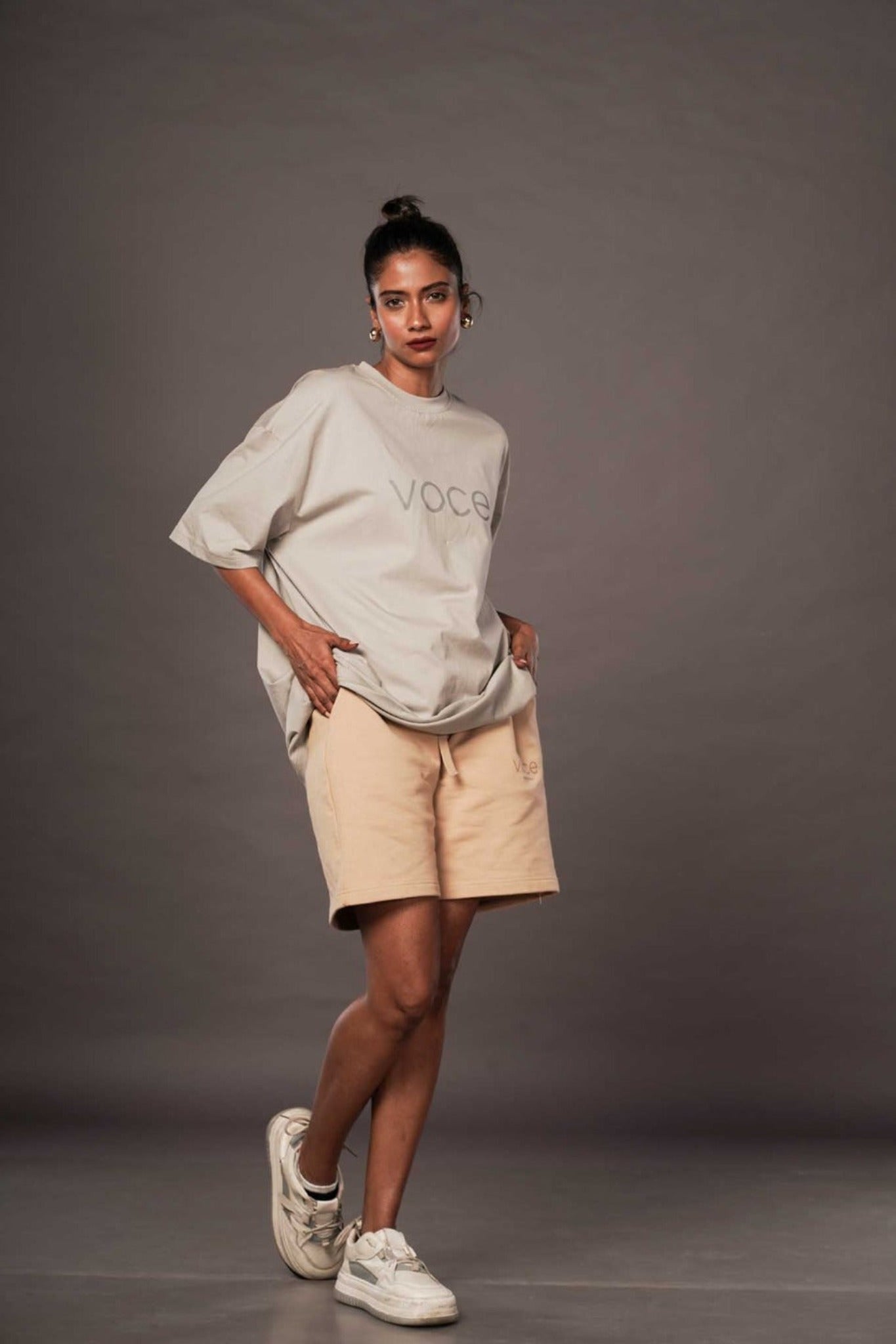 Unisex Buff Beige Shorts